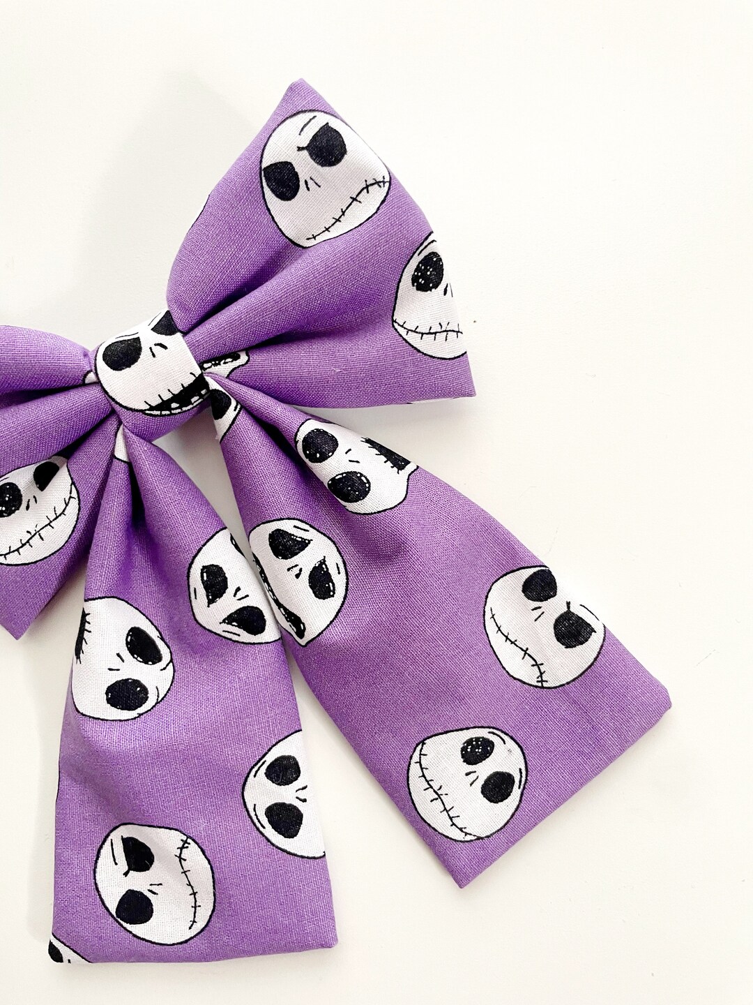Jack Skellington Hair Bow, Jack Hair Bow, NBC Doodle Fabric Bow, XL ...