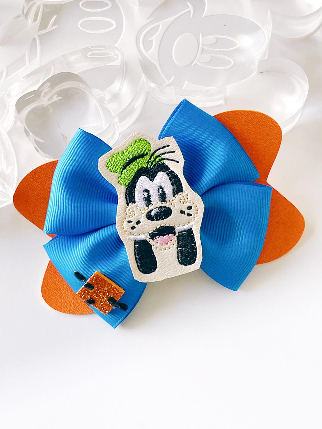 Goofy Hair Bow, Disney Character Hair Clip, Vegan Leather - Etsy