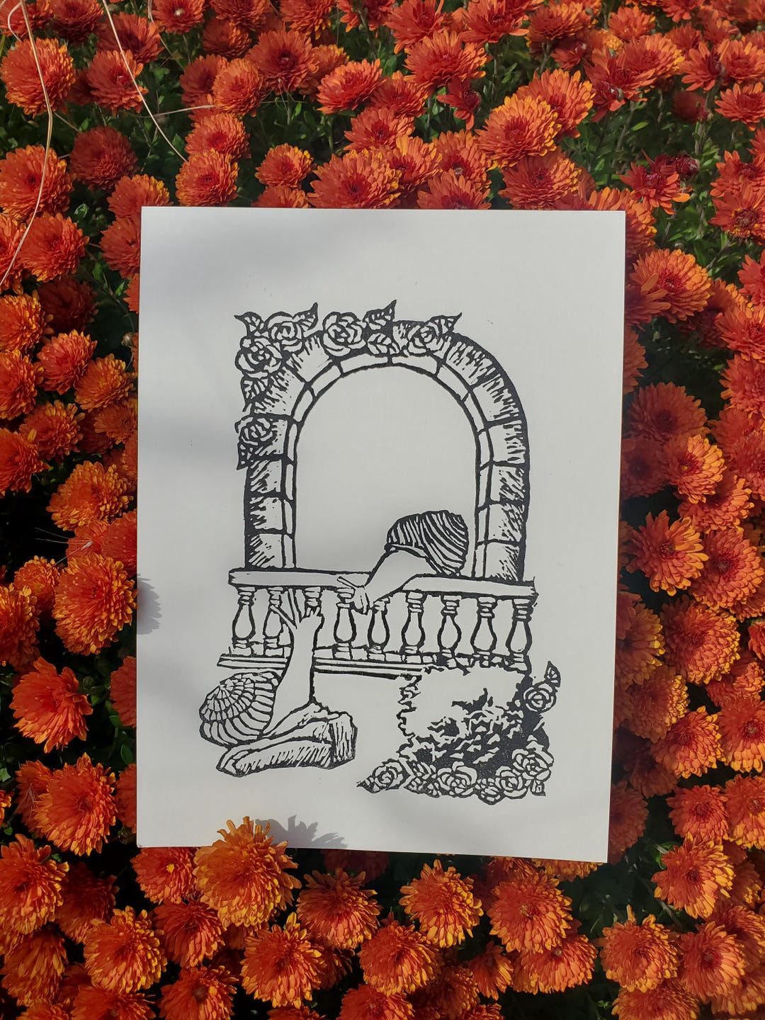 Salt-crossed Lovers- Linocut Art Print - Etsy