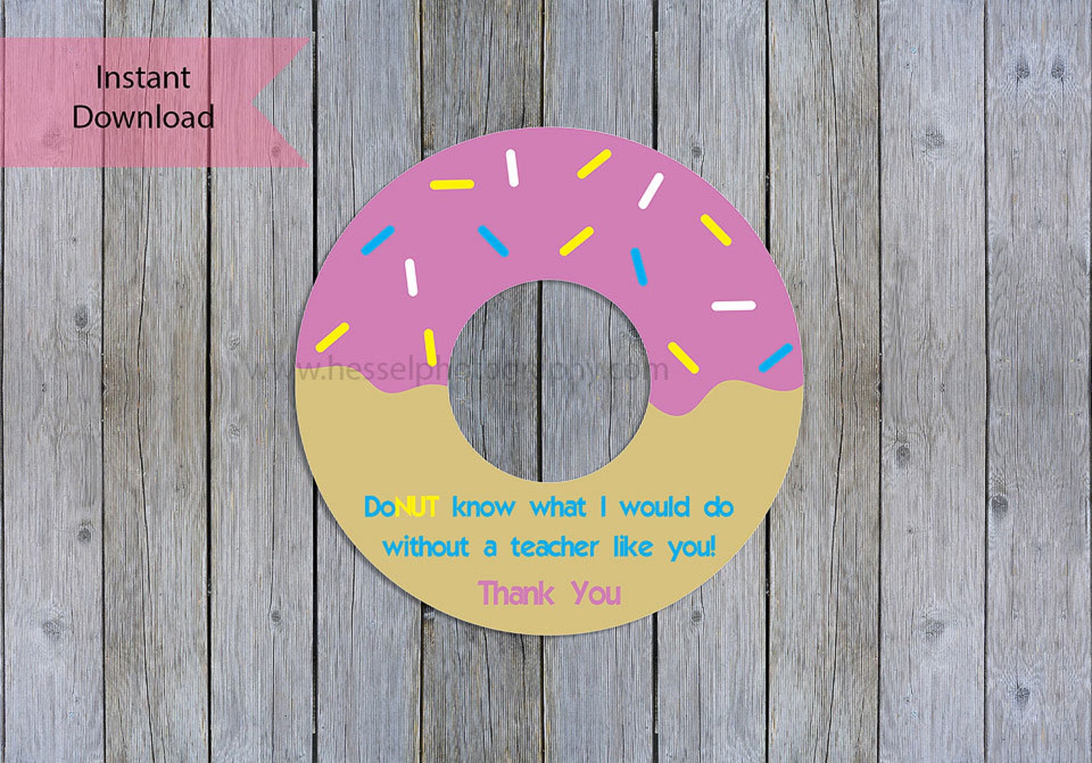 Donut Teacher Appreciation Tag Printable Teacher Donut | Etsy