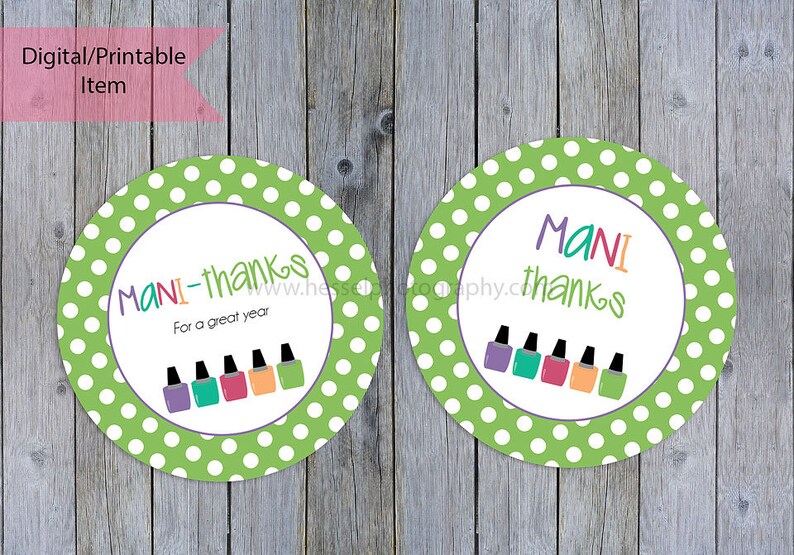 Printable nail polish teacher tag teacher thank you mani | Etsy