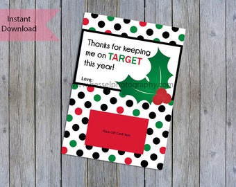 Target Gift Card Holder / Teacher Thank You Card / Christmas Gift Card ...