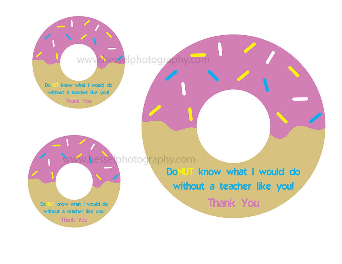 Donut Teacher Appreciation Tag Printable Teacher Donut | Etsy