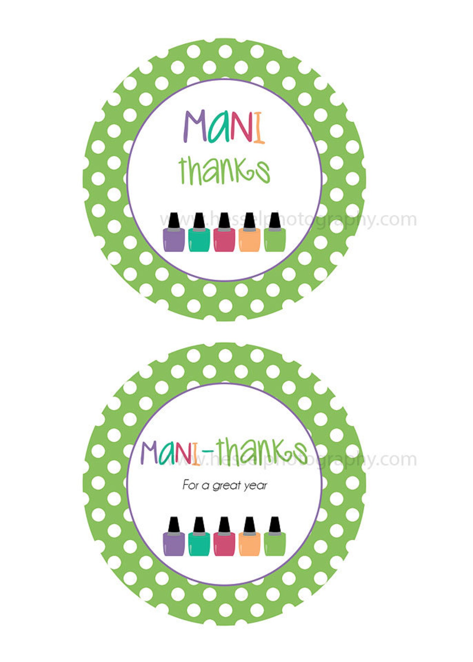 Printable Nail Polish Teacher Tag Teacher Thank You Mani - Etsy
