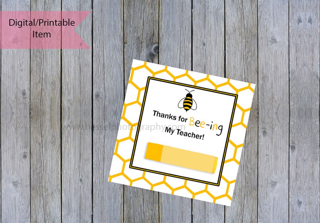 Printable Lip Balm Tag, Bees, Teacher Thank You, Teacher Appreciation ...