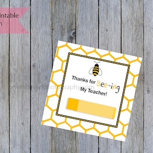 Printable Lip Balm Tag, Bees, Teacher Thank You, Teacher Appreciation ...