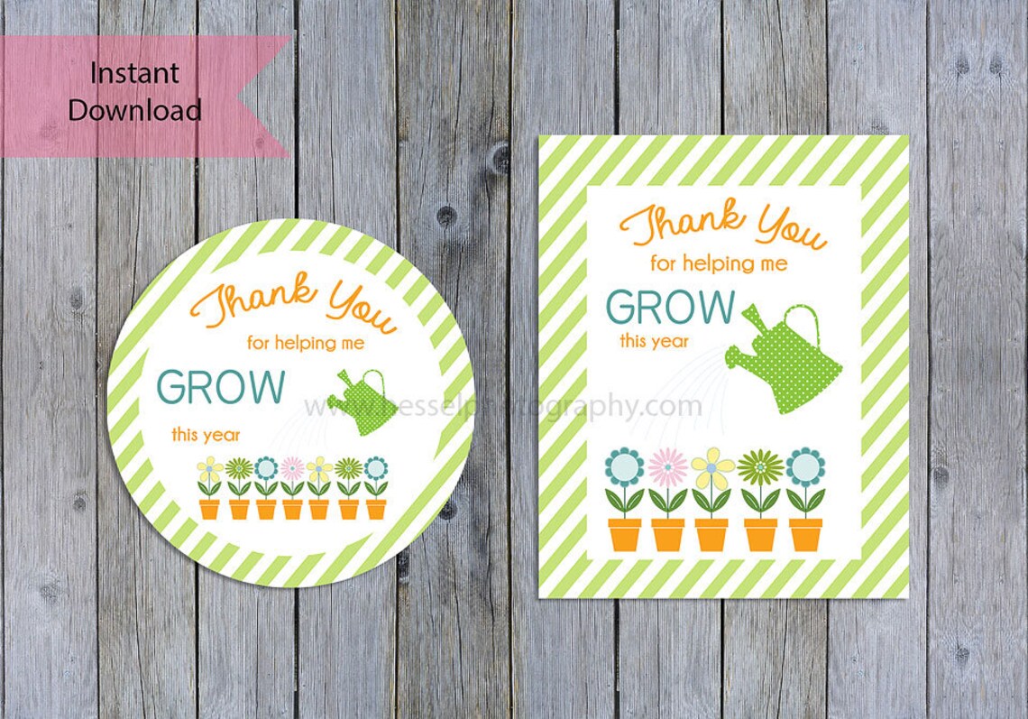 Printable teacher flower tag teacher thank you thank you for | Etsy