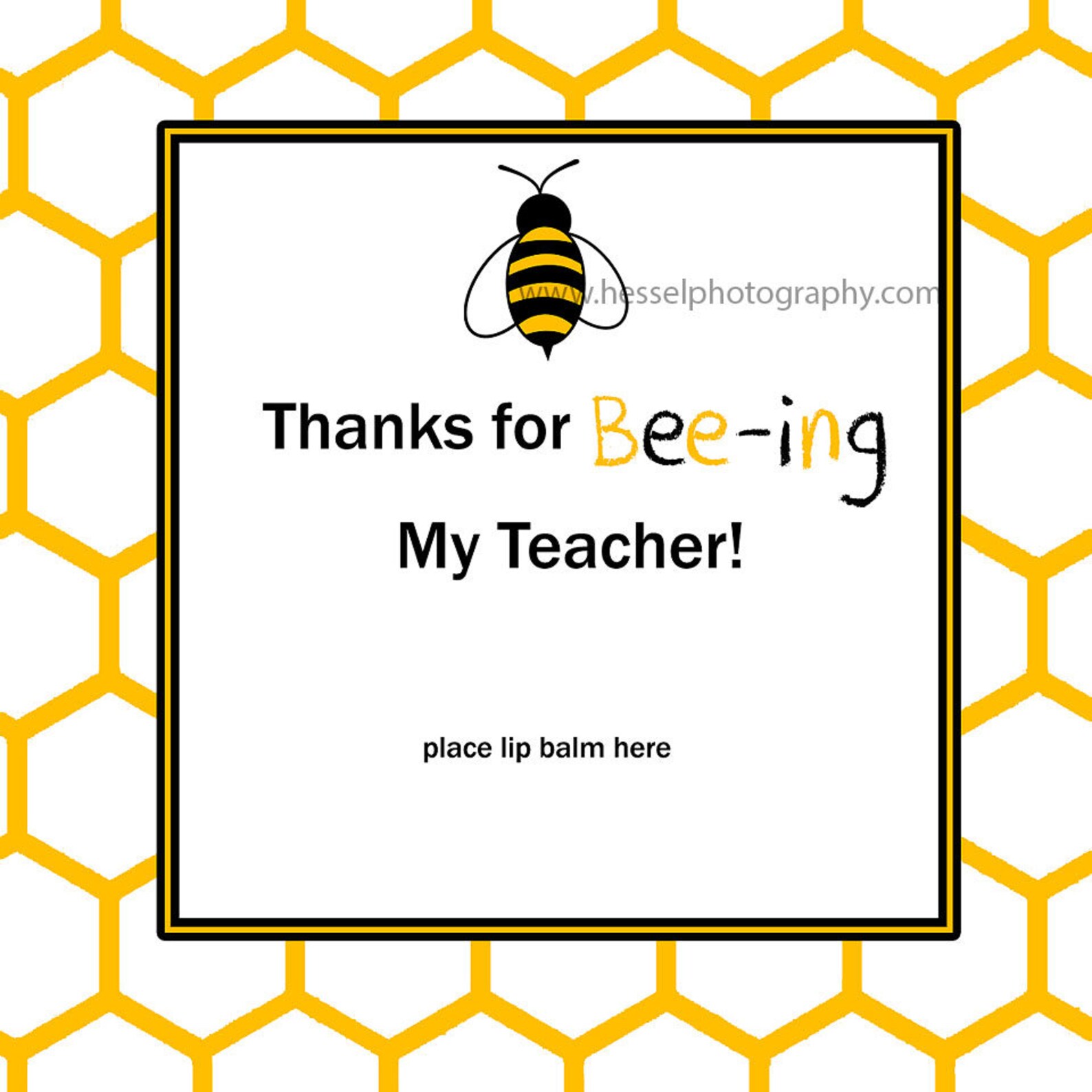 Printable Lip Balm Tag Bees Teacher Thank You Teacher - Etsy