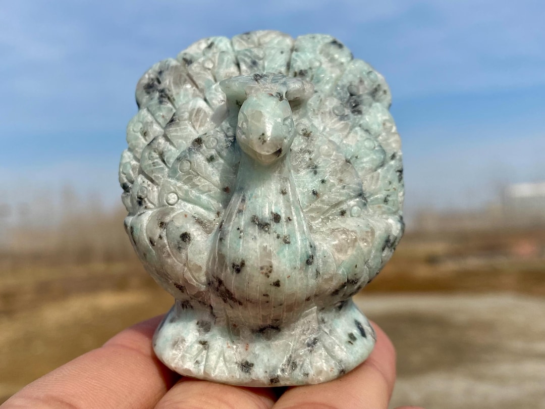 2.2inche Natural Bodhi Stone Quartz,hand Carved Peacock,bodhi Stone ...