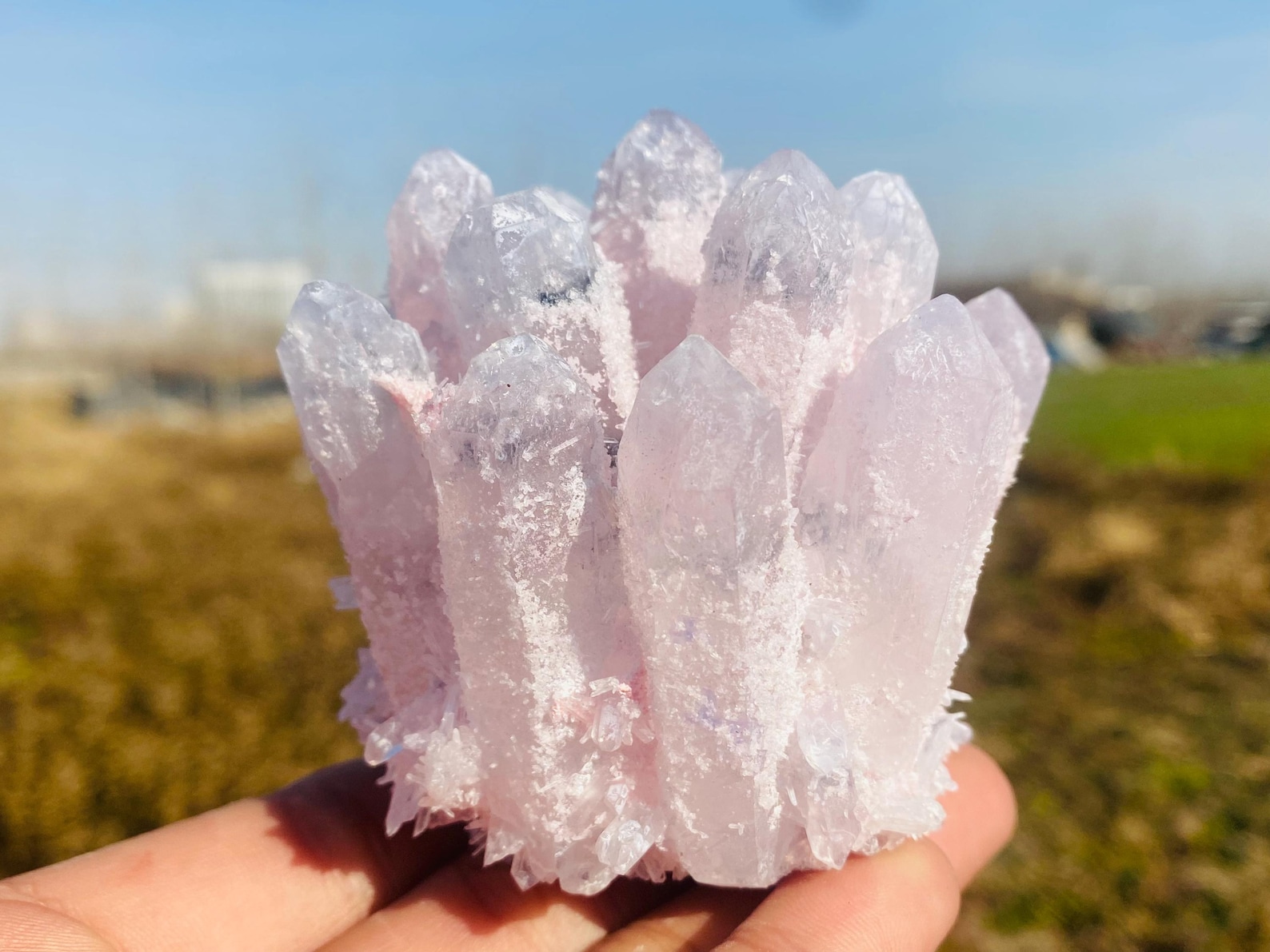 Pink Quartz Cluster Specimen Crystal,hand Carved Cluster,crystal ...