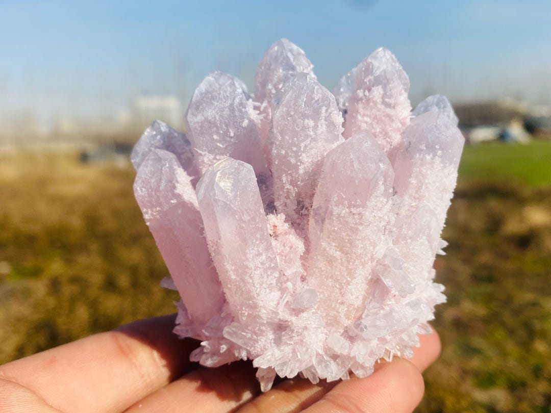 Pink Quartz Cluster Specimen Crystal,hand Carved Cluster,crystal ...