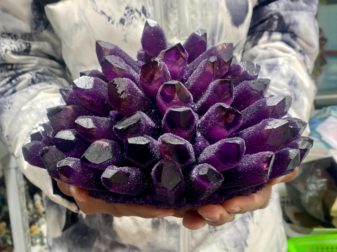 5kg+ Beautiful Purple Quartz Cluster Specimen Crystal,hand Carved ...