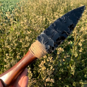 9.9inche Natural Obsidian Quartz,hand Carved Knife,crystal Big Knife,obsidian Quartz Knife,home ...