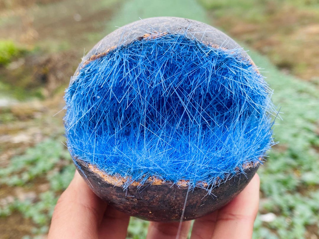 Magnetite Blue Copper Ore Crystal Ball Hand Carved Crystal Cluster ...