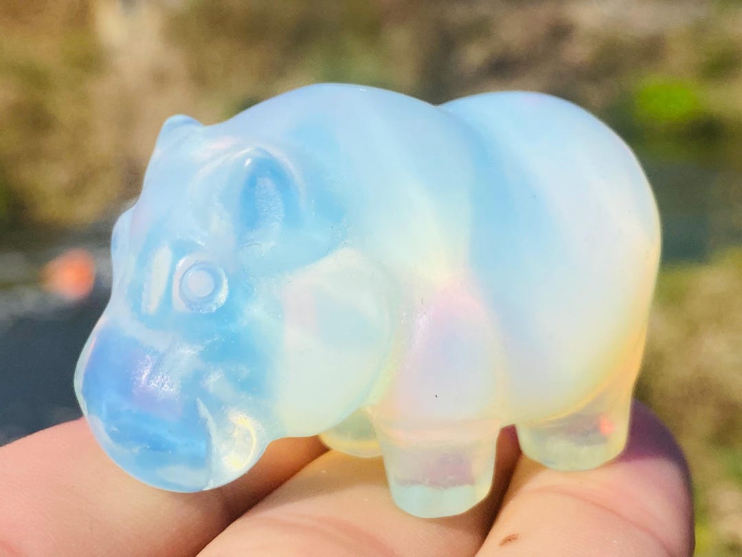 Opal Quartz Hand Carved Hippo: Crystal Home Decor - Etsy