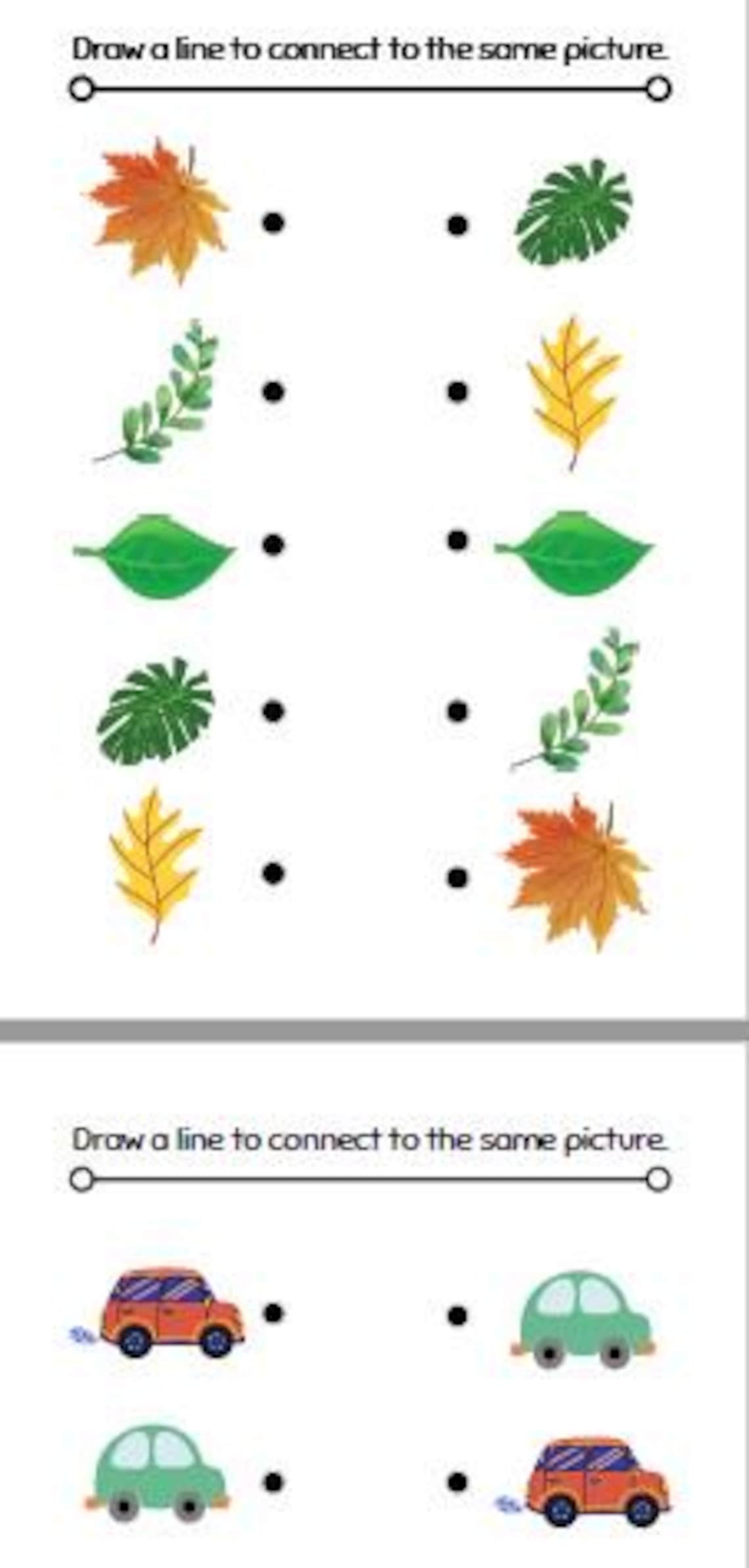 Printable Matching Worksheet, Kindergarten Preschool Activity, Busybook ...