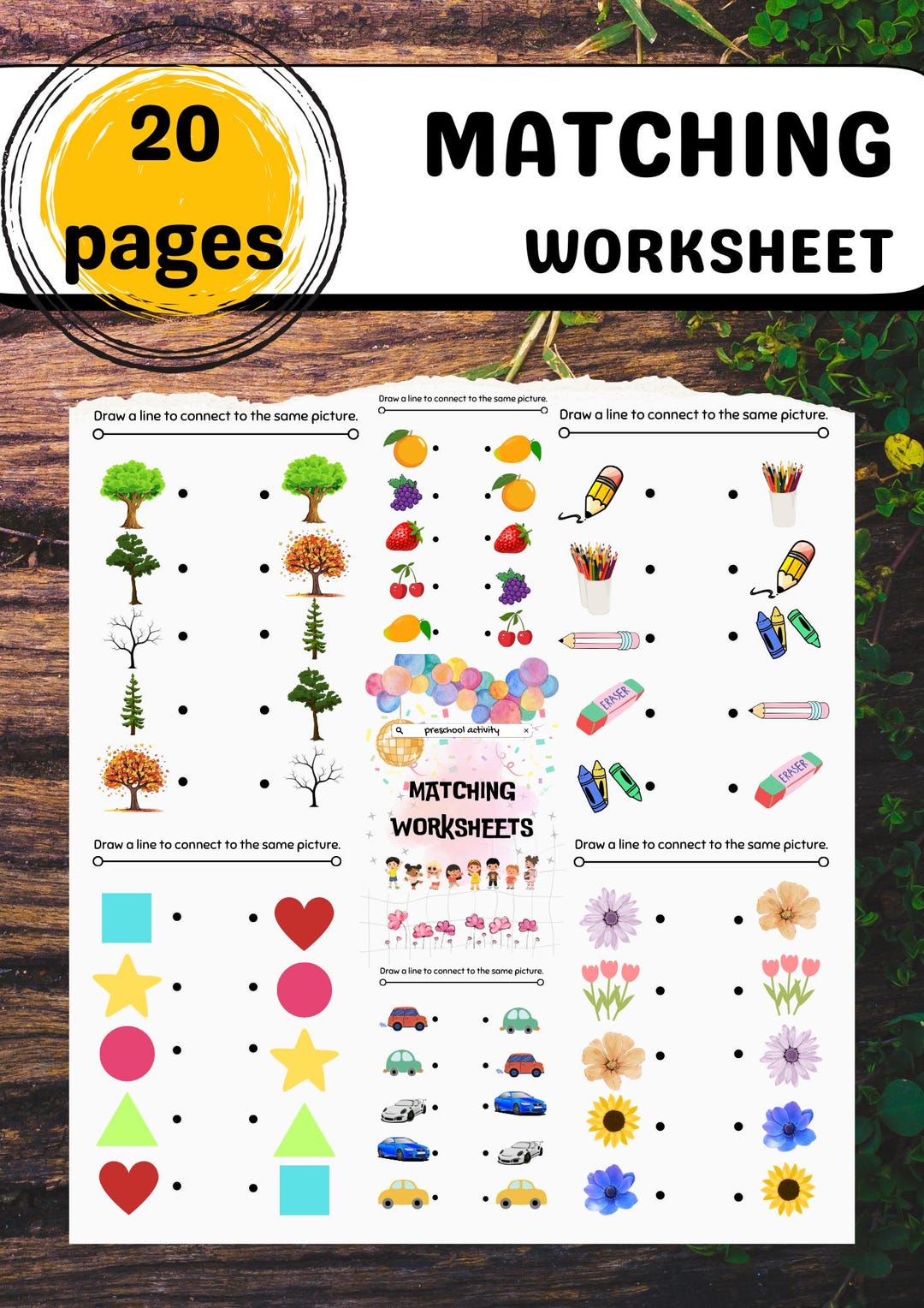 Printable Matching Worksheet, Kindergarten Preschool Activity, Busybook ...