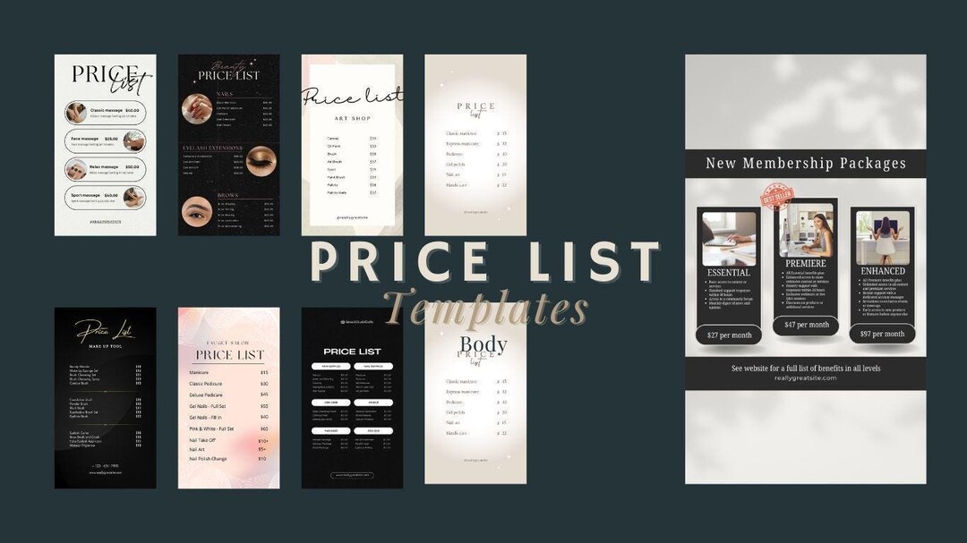 Social Media Price List Templates Customizable Templates Ideal for ...
