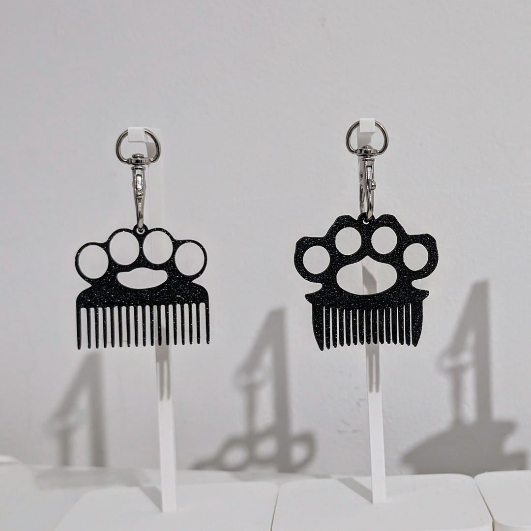 Mini Brass Knuckles Comb Keychain | Custom Personalized Grooming Tool ...