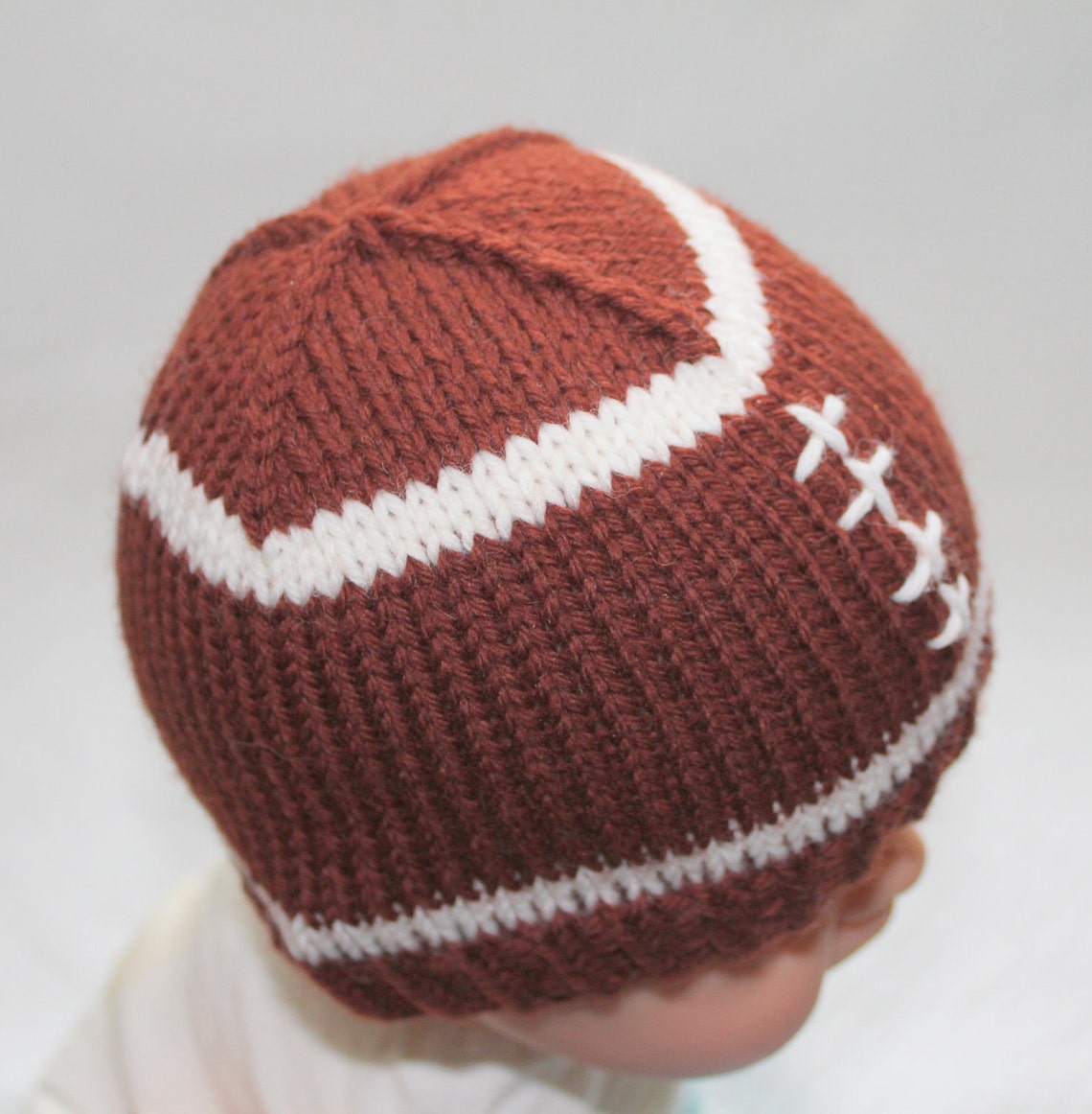 KNITTING PATTERN - Football Baby Hat Knitting Pattern Size 0 to 3 / 6 ...