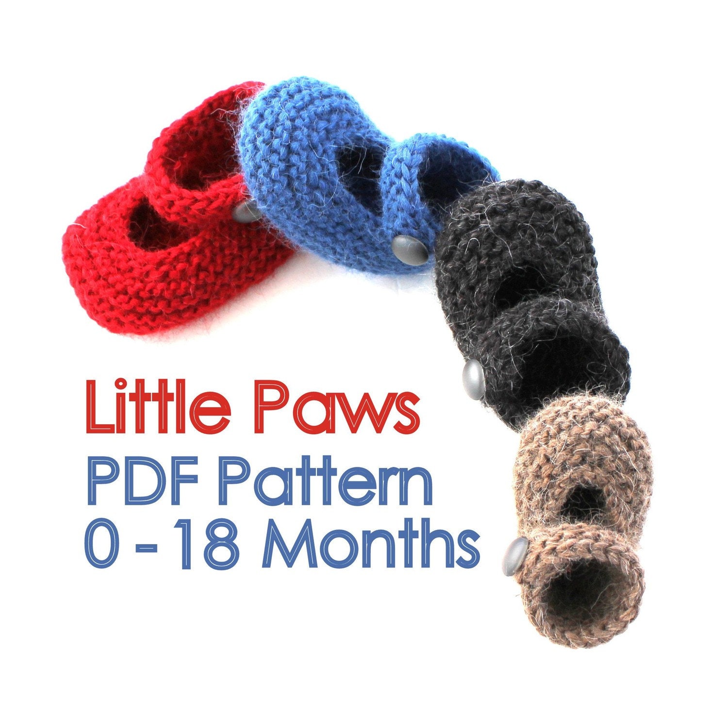 KNITTING PATTERN - Little Paws Baby Booties In Four Sizes Out Of Bulky ...