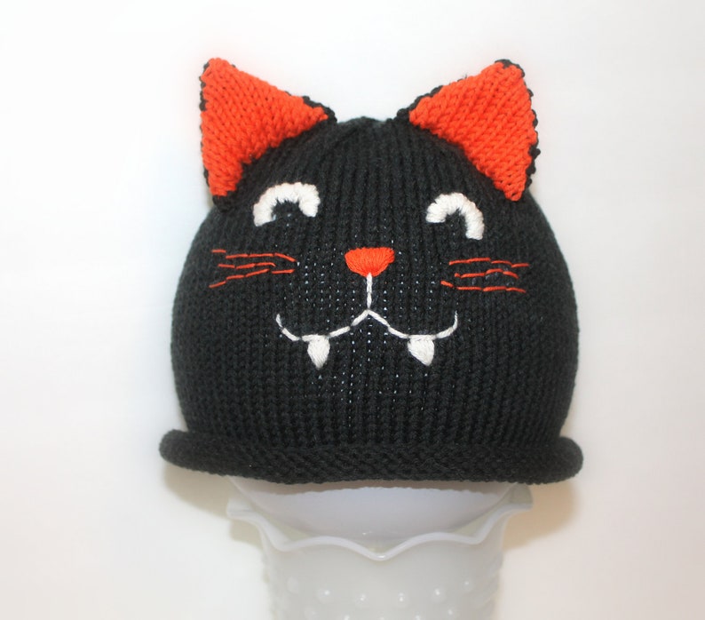 Pattern Halloween Cat Hat Knitting Pattern - Etsy