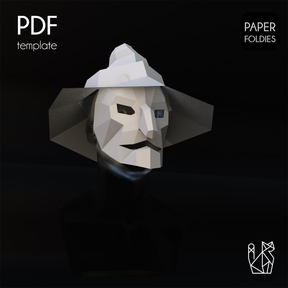 Witch Mask Papercraft – DIY Low Poly Halloween Mask | Printable Wicked ...