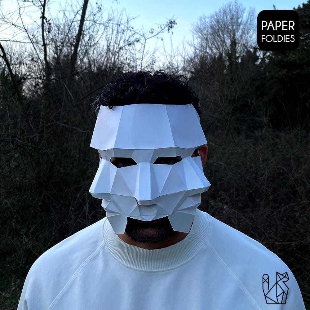 Three Face Mask Papercraft - 3D Low Poly Mask Template for Halloween ...