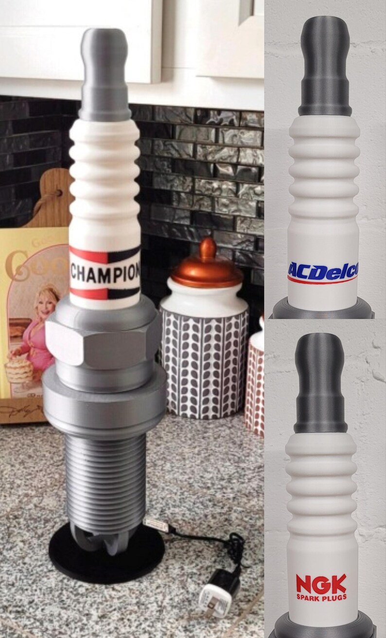 3D Printed Sparkplug Lamp | Custom Industrial Light | Perfect Gift for ...