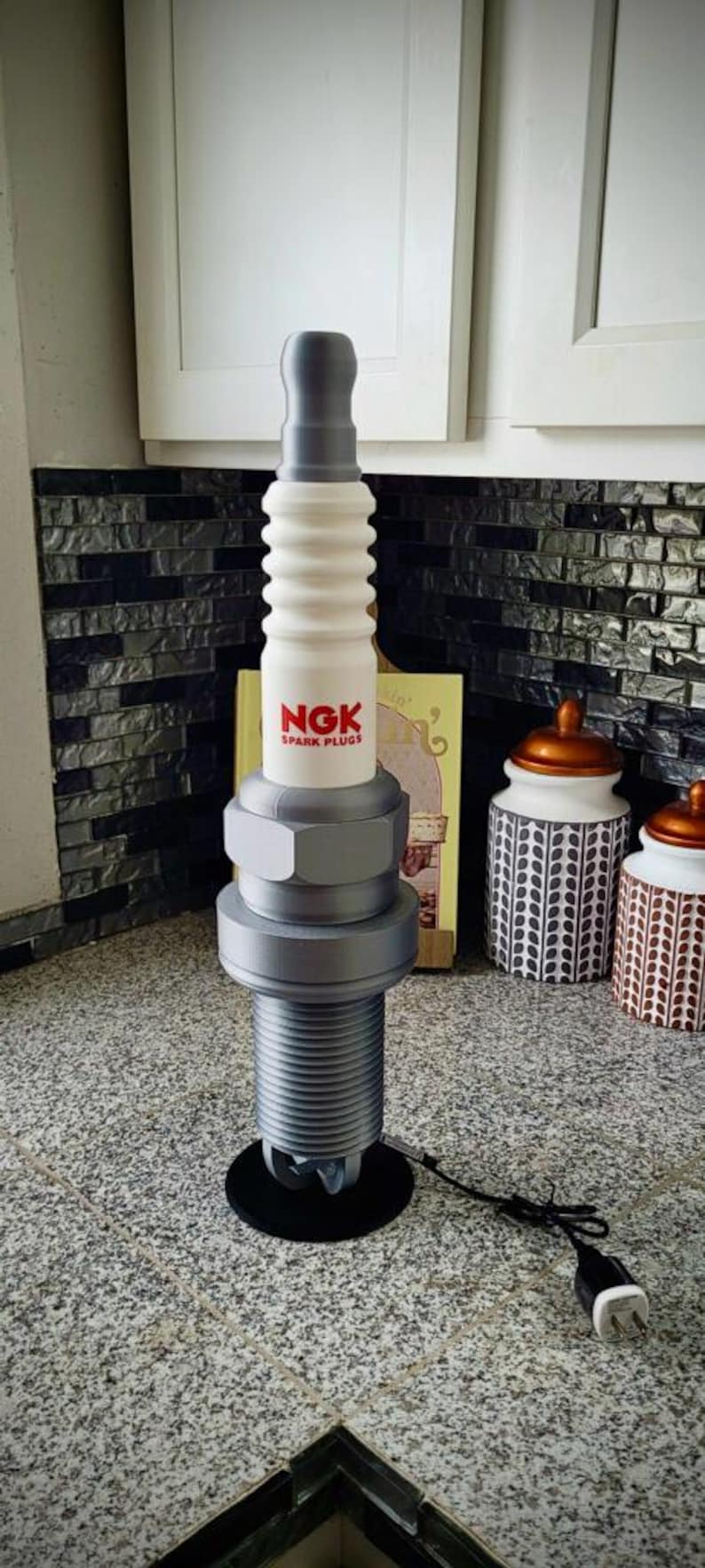 3D Printed Sparkplug Lamp | Custom Industrial Light | Perfect Gift for ...