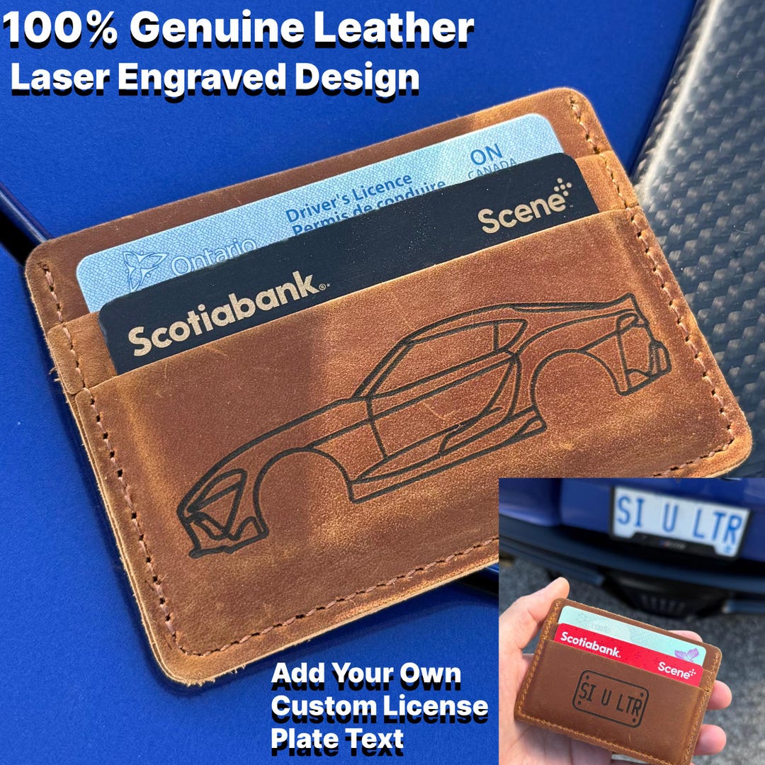 Personalized TOYOTA Car & License Plate Wallet | Real Leather Card ...
