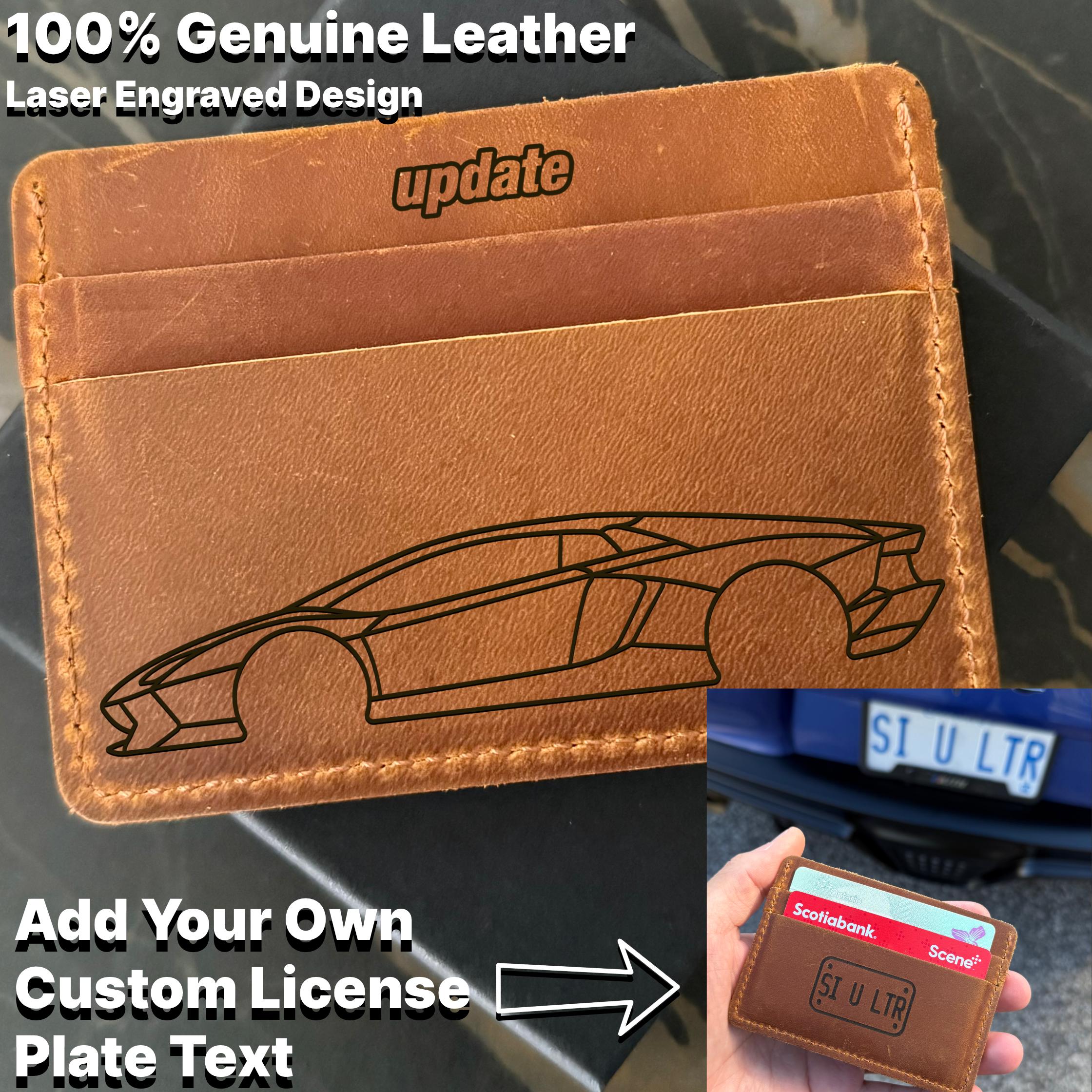 Personalized LAMBORGHINI Car & License Plate Wallet | Real Leather Card ...