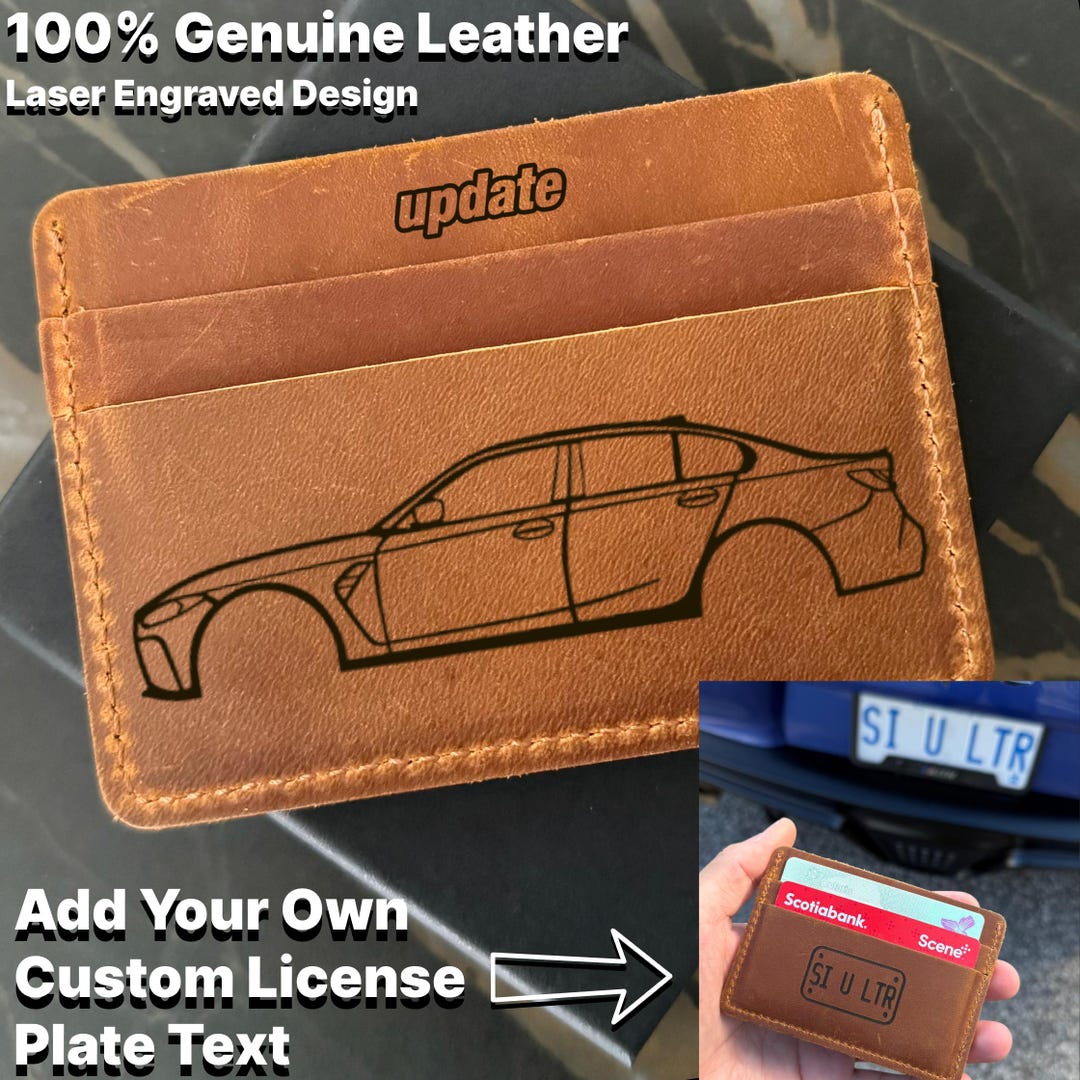 Personalized BMW Car & License Plate Wallet | Real Leather Card Holder ...