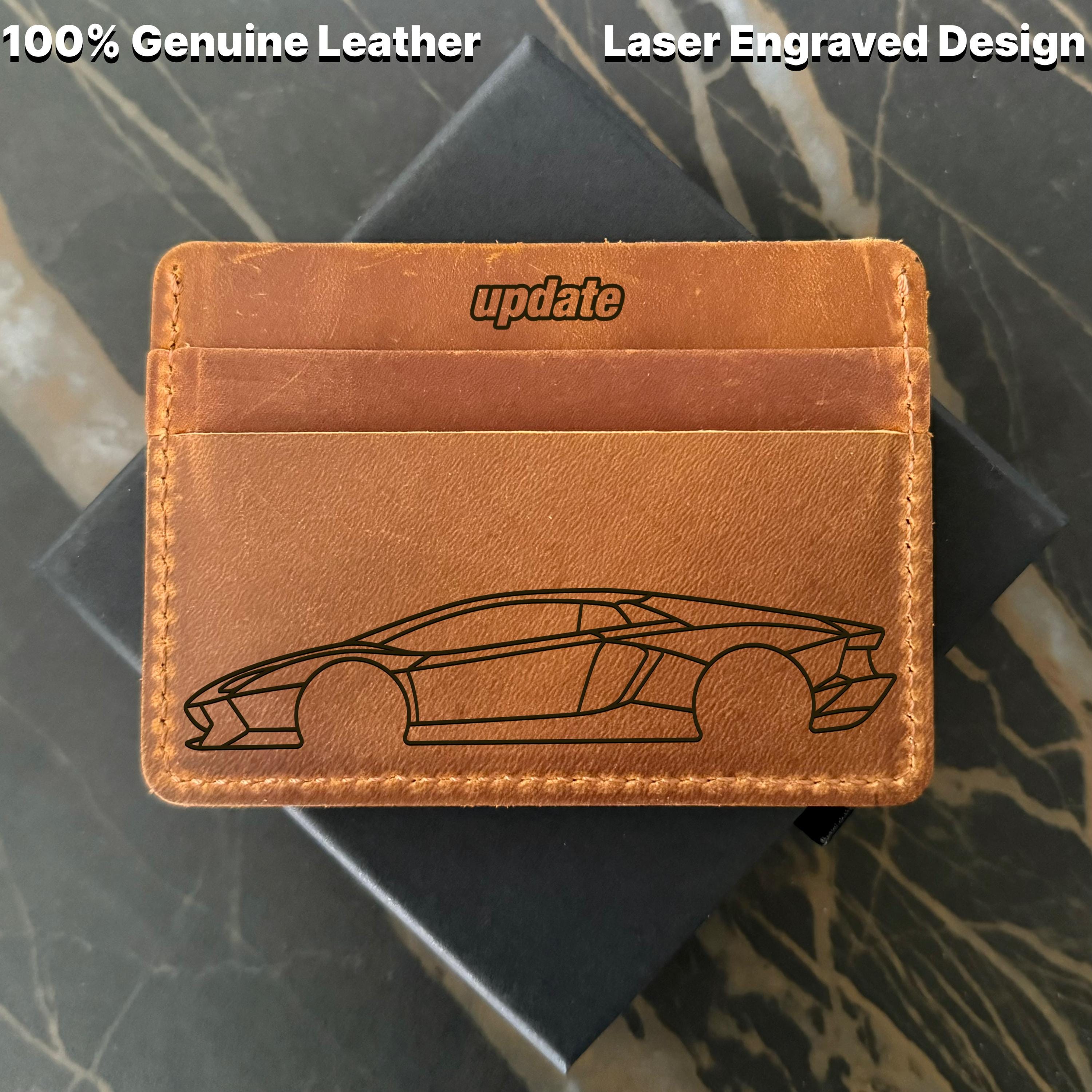Personalized LAMBORGHINI Car & License Plate Wallet | Real Leather Card ...