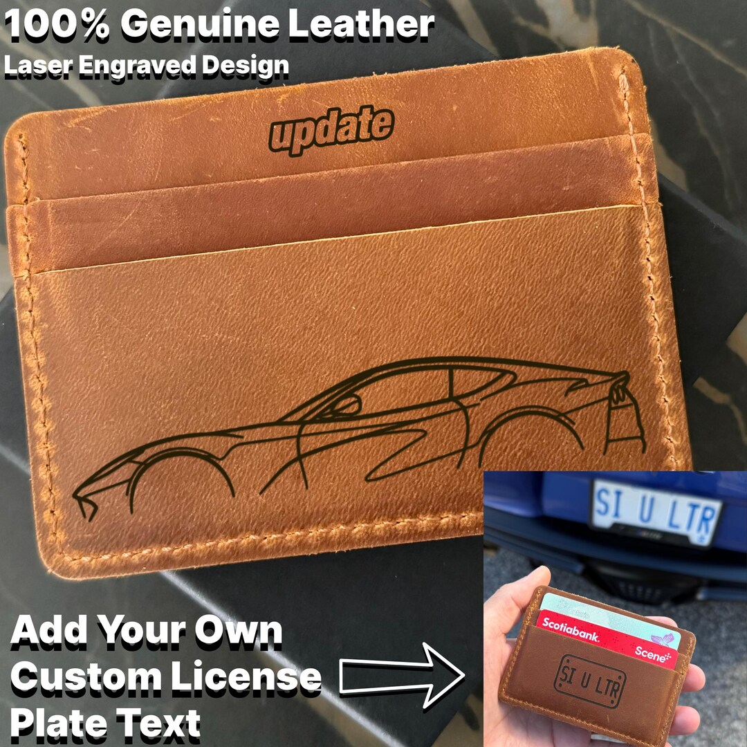 Personalized FERRARI Car & License Plate Wallet | Real Leather Card ...