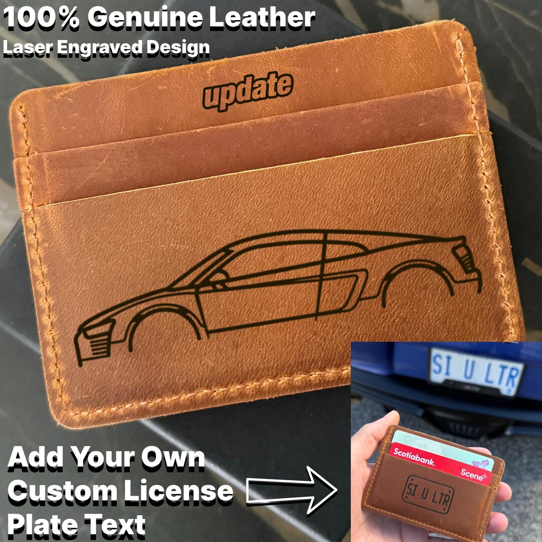 Personalized AUDI Car & License Plate Wallet | Real Leather Card Holder ...