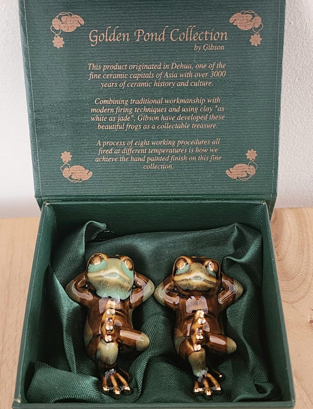 Golden Pond Collection Green Ceramic Frogs / Figurines - Etsy