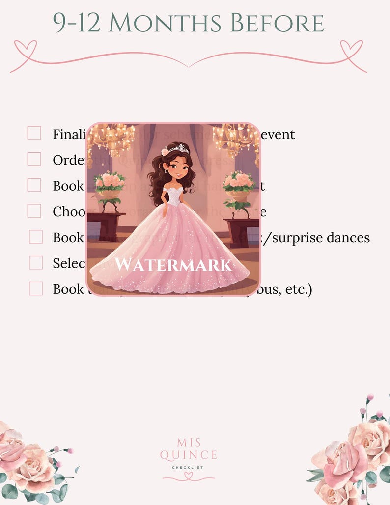 Quinceañera Event Checklist Planner - Etsy