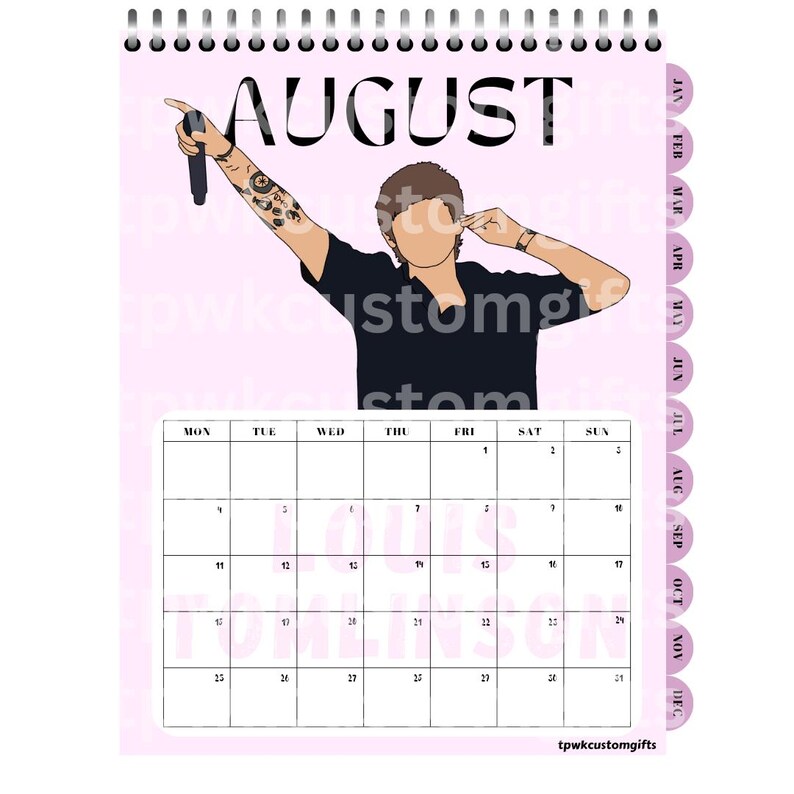 Louis Tomlinson 2025 Digital Calendar, LT 2025 Digital Calendar, One ...