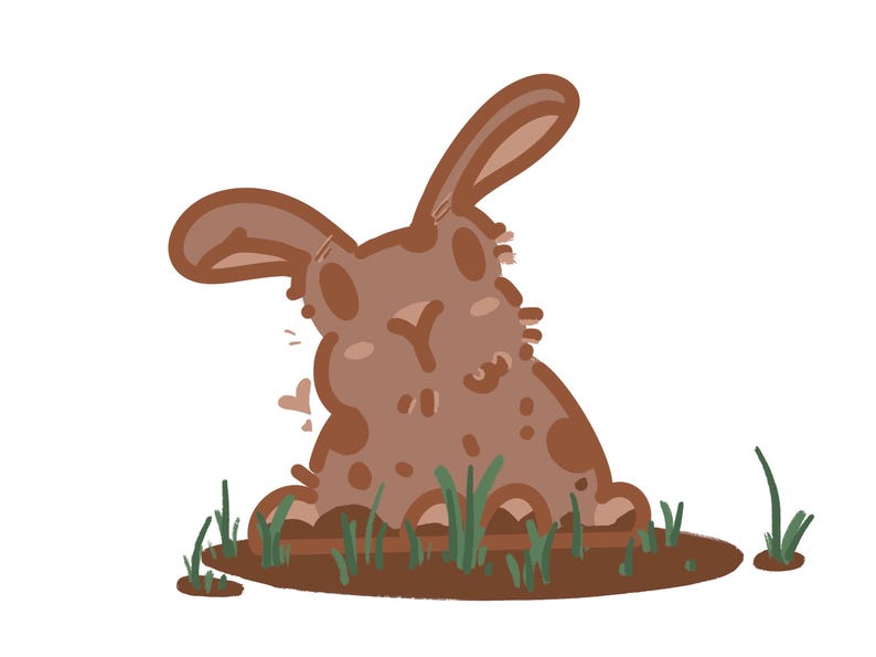 Cute Spotted Brown Bunnies in Mud and Grass - Etsy