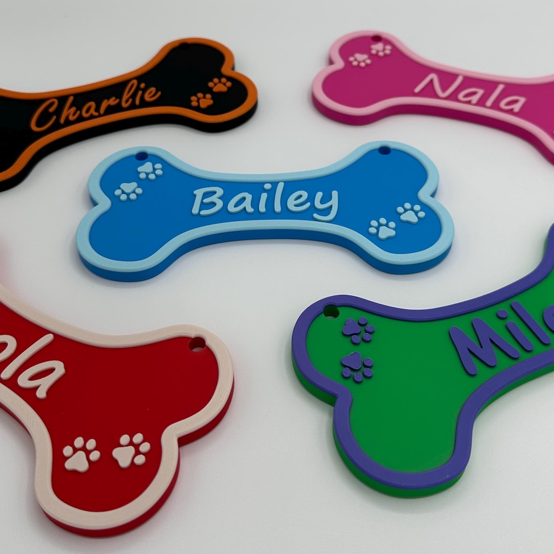 Personalized Dog Crate Tag: 3D Printed Bone, Custom Kennel Name Sign - Etsy