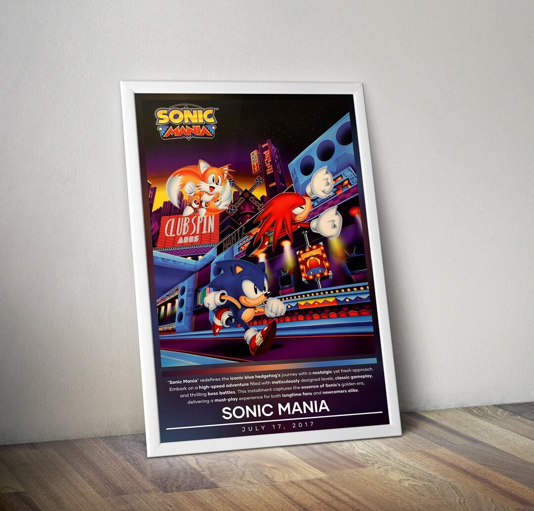 Sonic Mania Poster Sonic Prints Gaming Posters 4 Colors Video Game ...