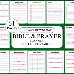 Prayer and Bible Planner, Daily Devotional, Faith-based Planning ...