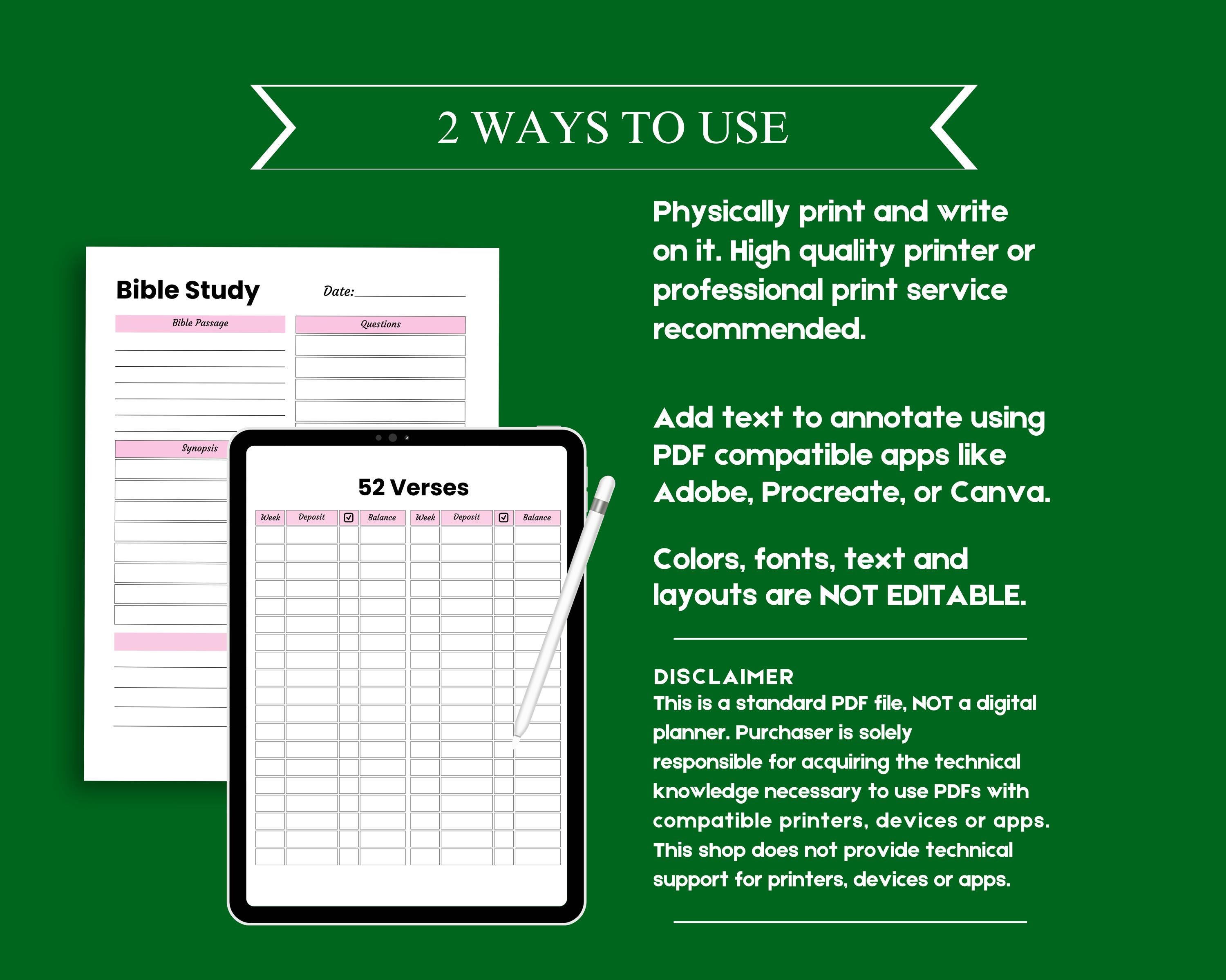 Prayer and Bible Planner, Daily Devotional, Faith-based Planning ...