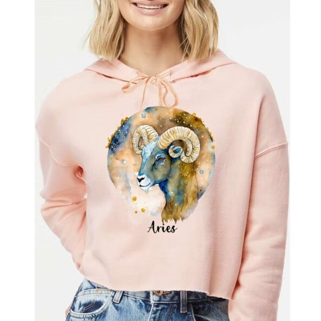Zodiac Cropped Hoodie for Women, Horoscope Hoodie, Zodiac Birthday ...