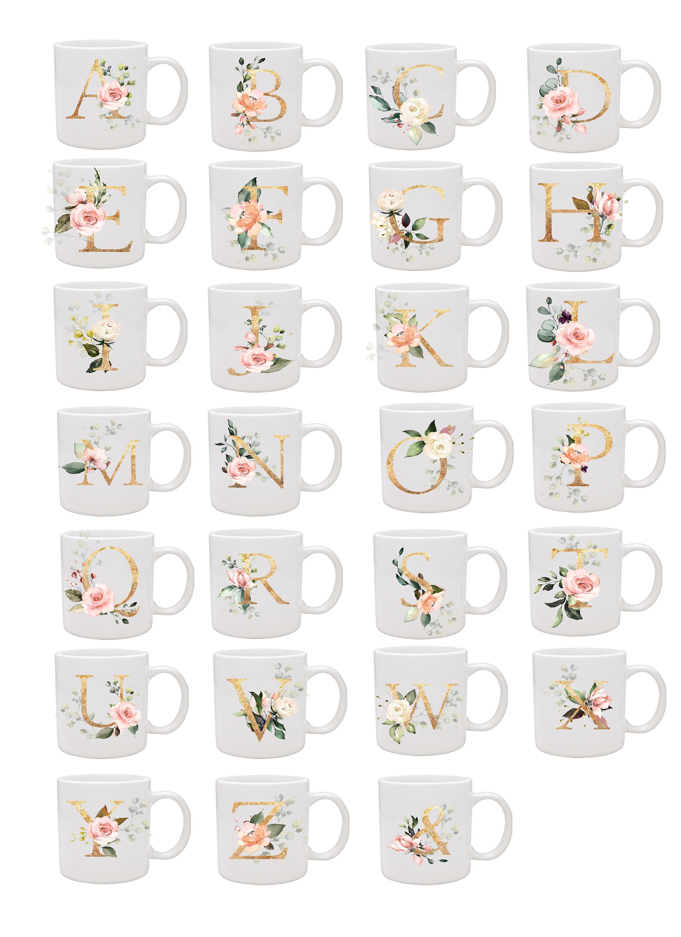 Customized and Personalized Monogram Mug Monogrammed Letter - Etsy 日本