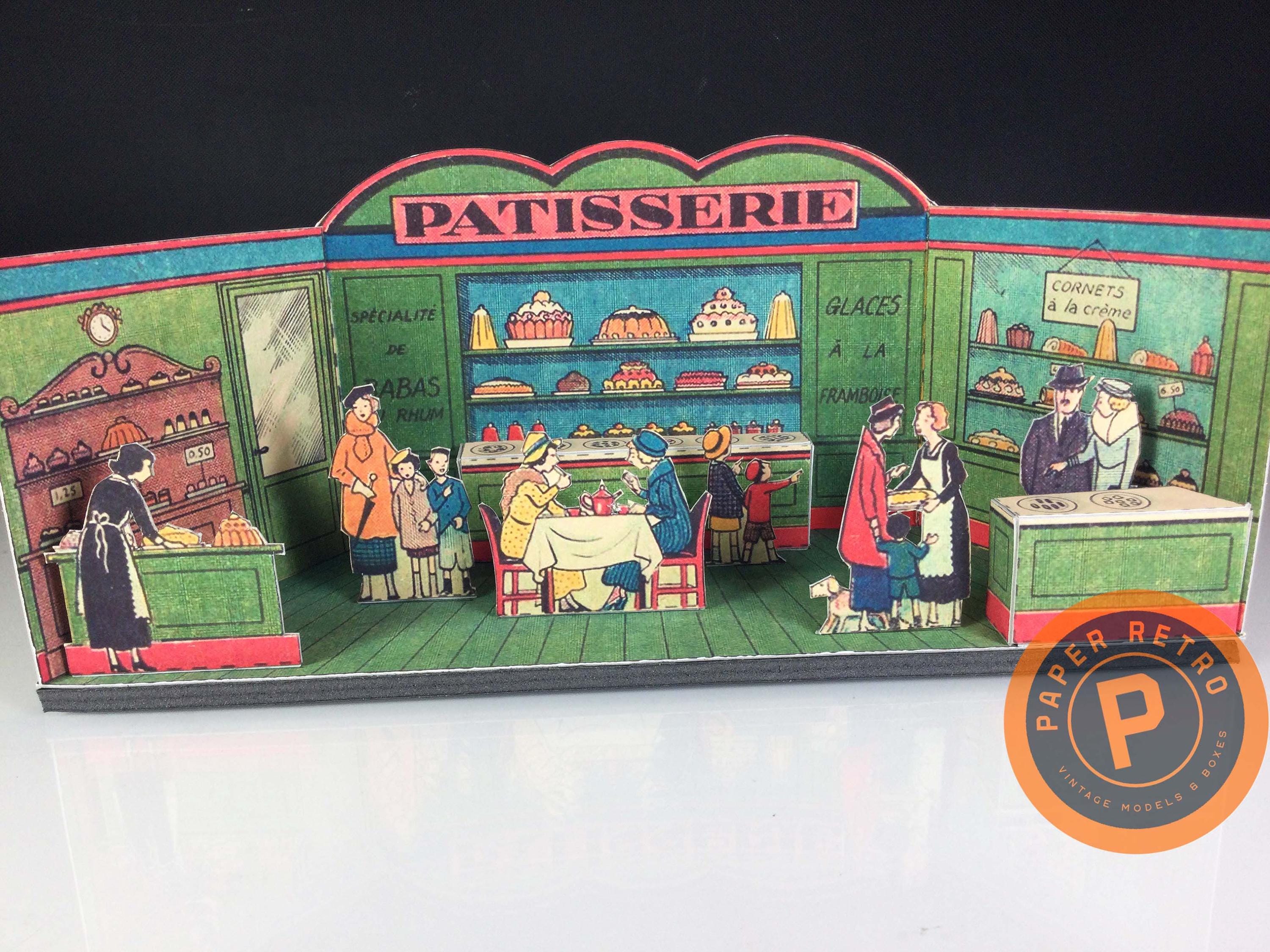 PATISSERIE Cake Shop Diorama Vintage French Cut Out Paper 3D Model ...