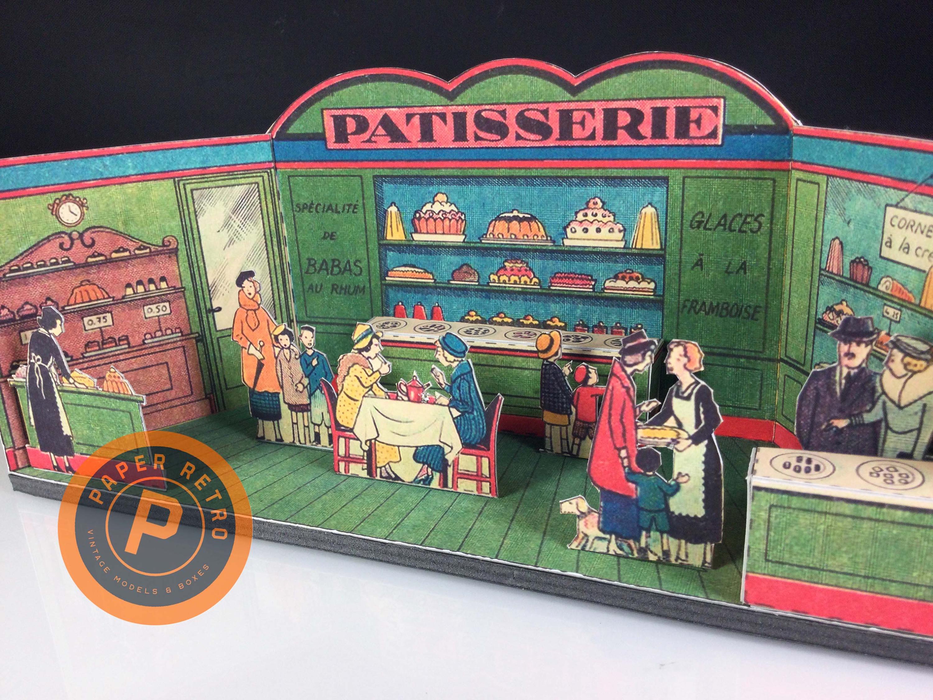 PATISSERIE Cake Shop Diorama Vintage French Cut Out Paper 3D Model ...