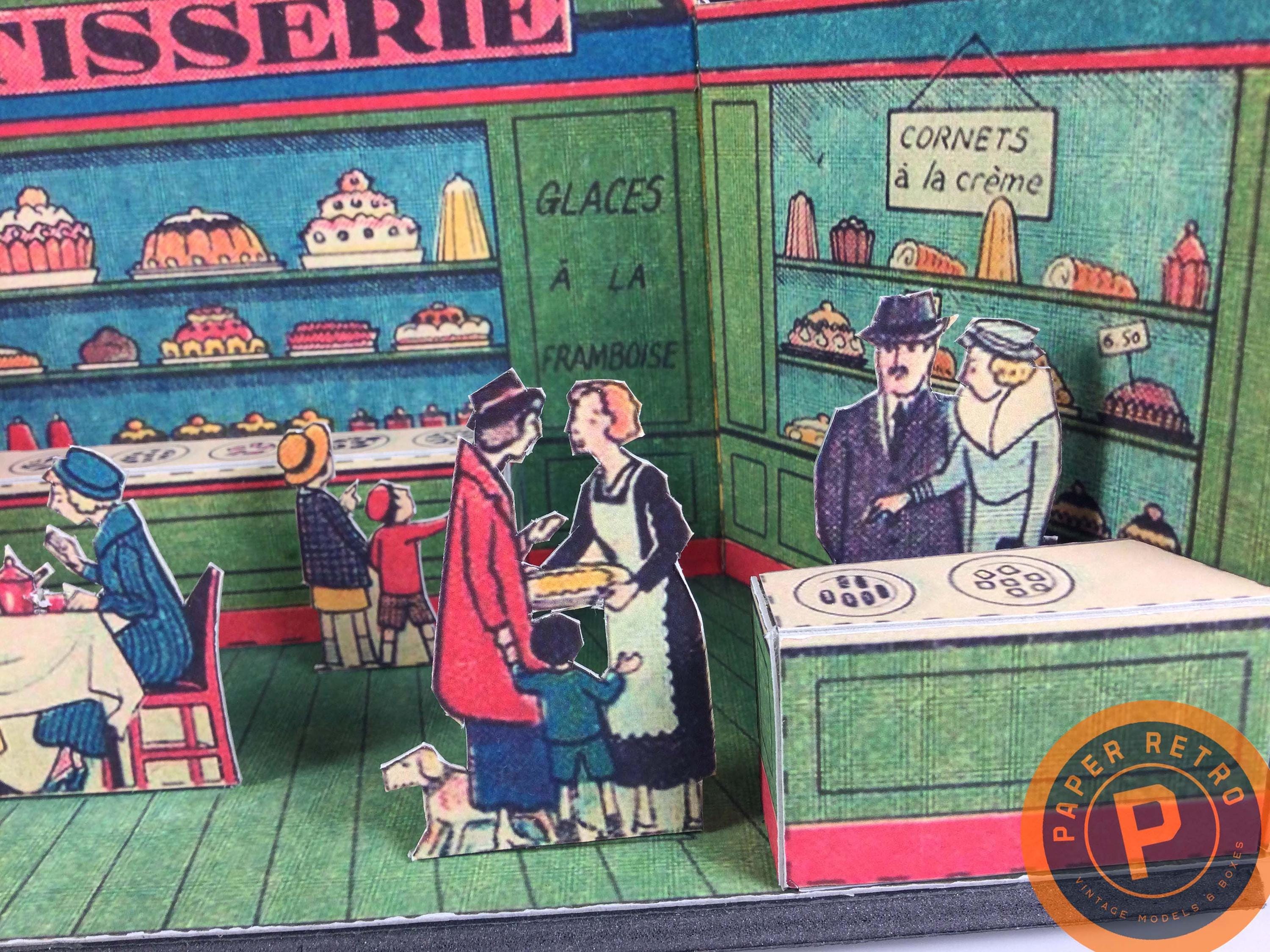 PATISSERIE Cake Shop Diorama Vintage French Cut Out Paper 3D Model ...