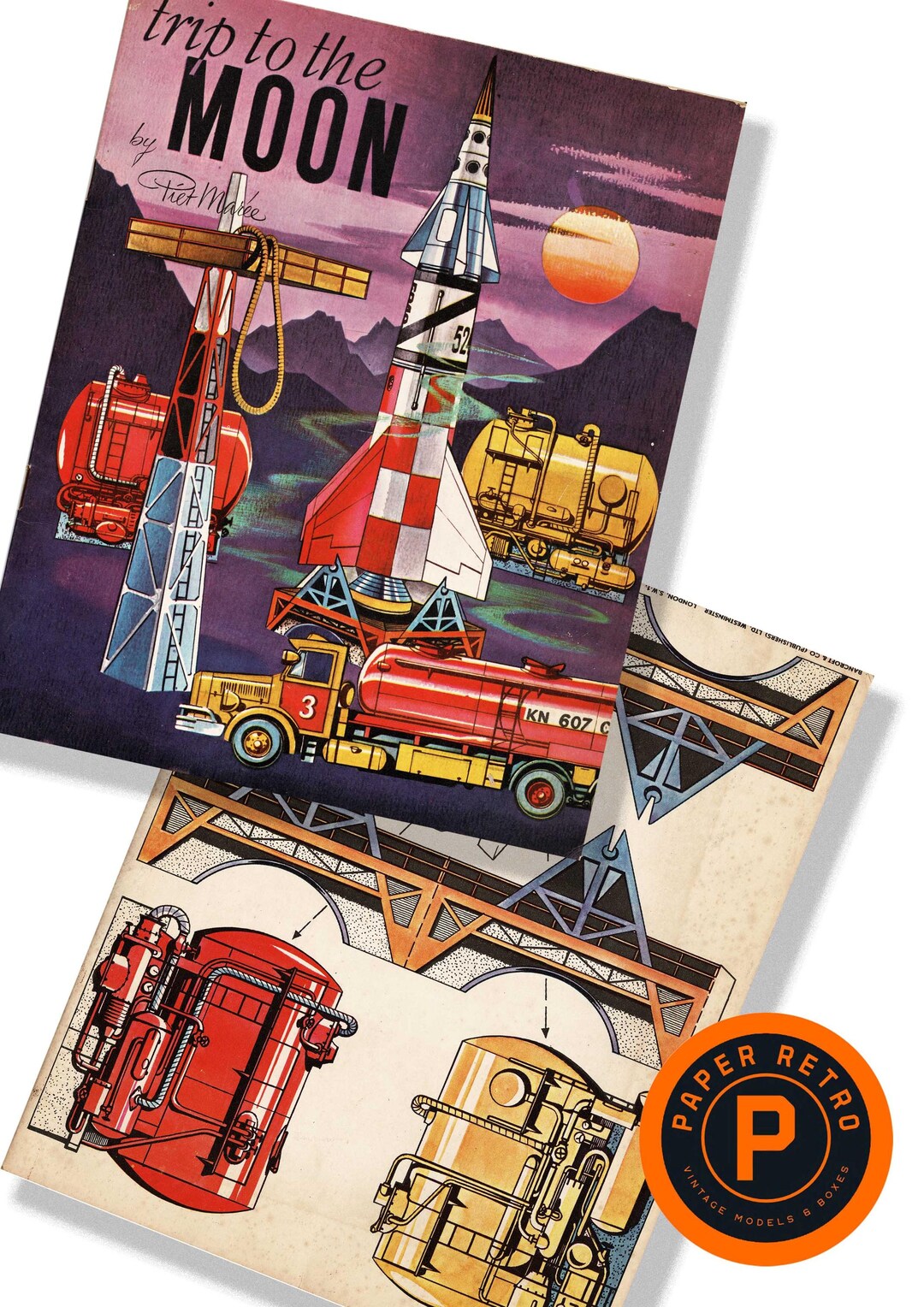 Vintage 1960's Cut Out Paper Model ROCKET & Launch Pad Printable A4 ...